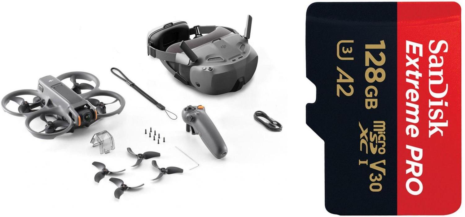 DJI Avata 2 Fly More Combo (Single B.) + SanDisk Extreme Pro 128GB V30 ...