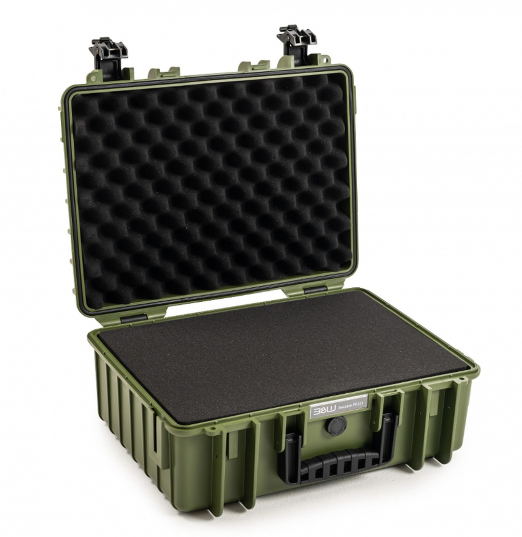 B&W Case Type 5000 RPD Brown Green with compartment division - Foto Erhardt