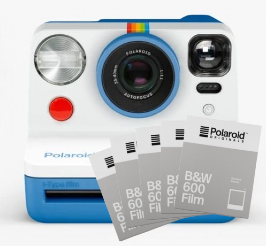 Polaroid Now camera blue + 600 B&W film 8x 5 pack - Foto Erhardt