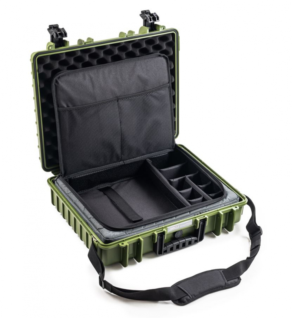 B&W Media Set Case Type 6040 with Laptop Bag brown green - Foto Erhardt