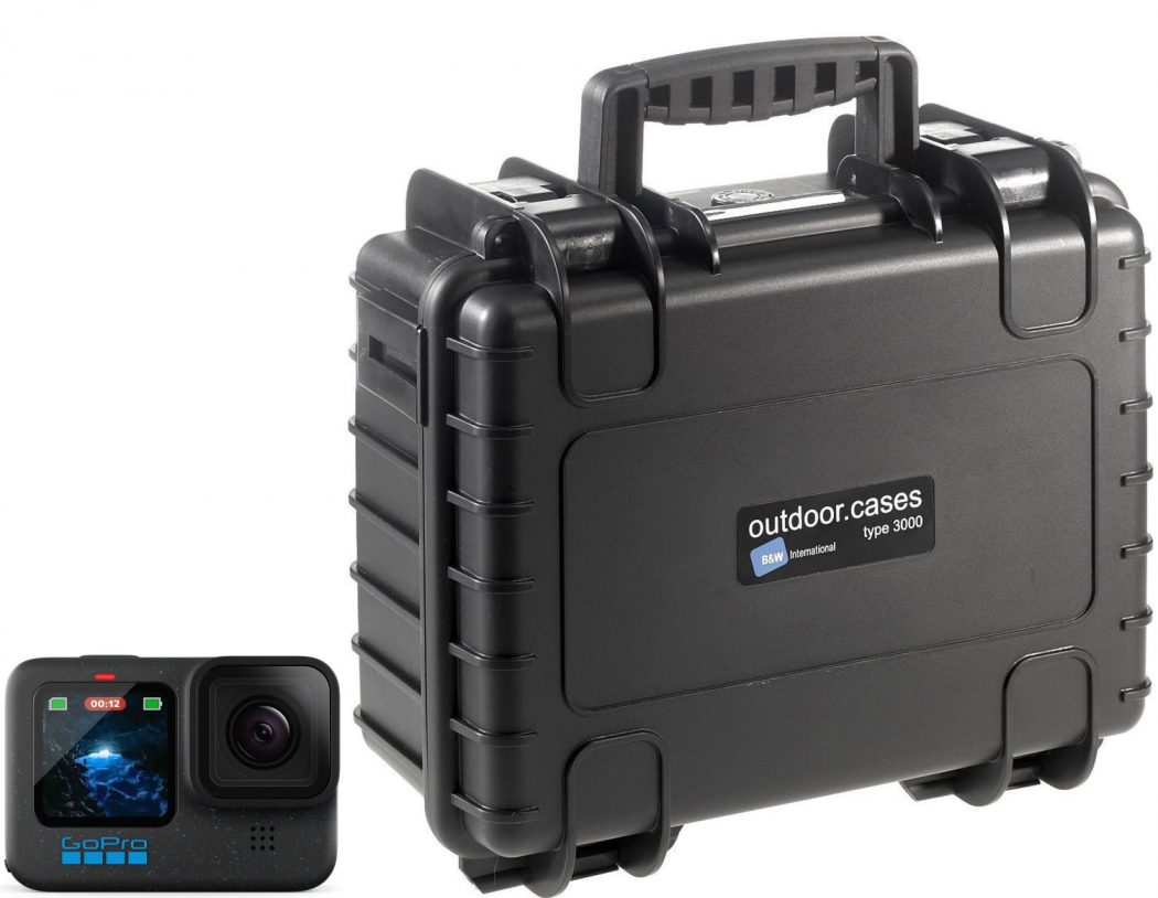 GoPro HERO12 Black + B&W Case Type 3000 schwarz - Actionkameras - fotogena