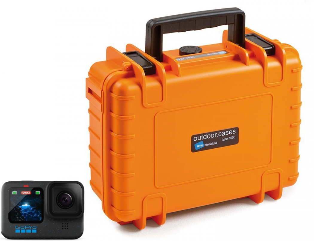 GoPro HERO12 Black + B&W Case Type 1000 orange - Foto Erhardt