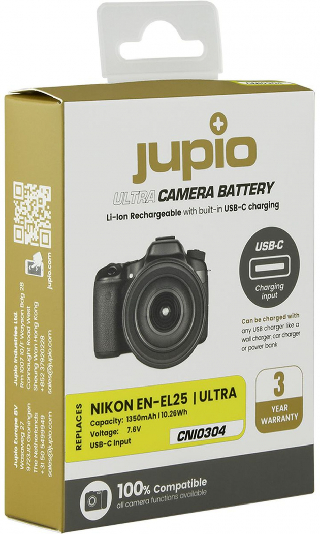 Jupio EN-EL25 *ULTRA C* USB-C input 1350mAh - Foto Erhardt
