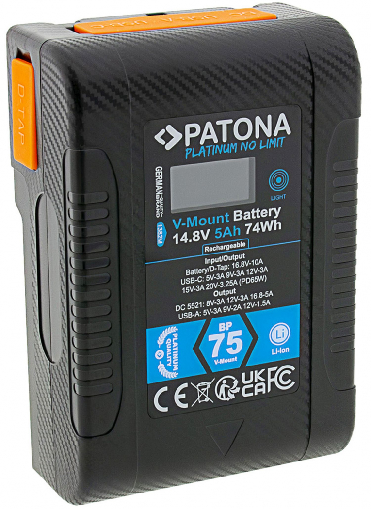 PATONA Platinum V-Mount battery BP-75W incl. hard case - Foto Erhardt