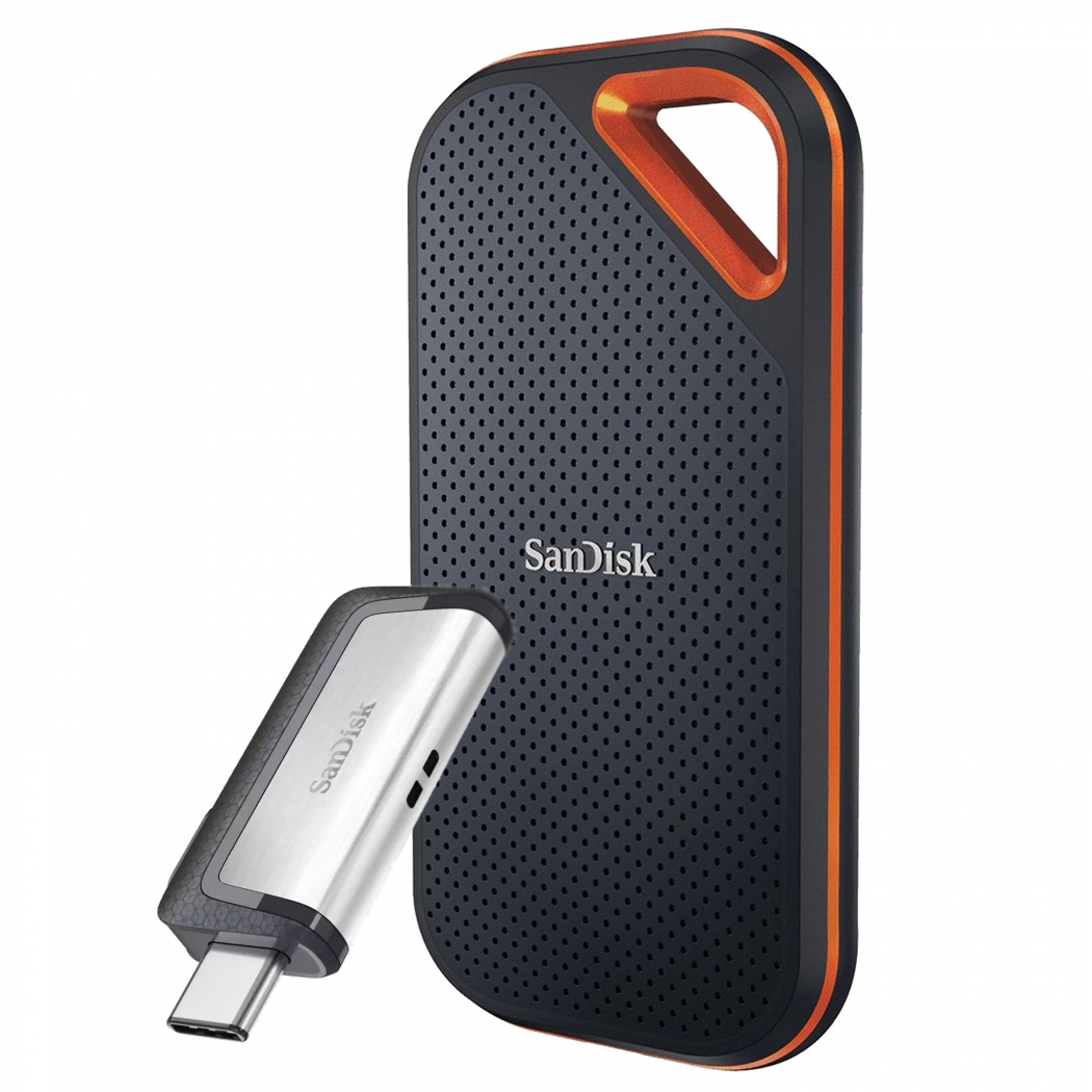 SanDisk SSD Extreme Pro Portable 2TB + SanDisk Clé USB Ultra Dual 128GB - Foto Erhardt