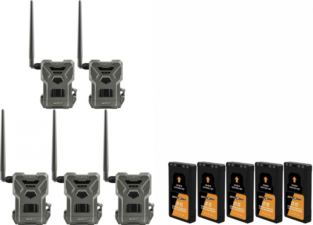 SPYPOINT FLEX-M Caméra sauvage pack de 5 + 5 batteries LIT22 - Foto Erhardt