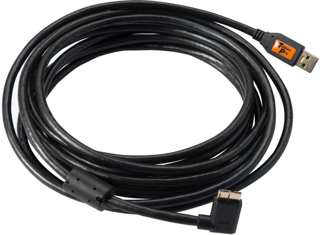 Tether Tools SuperSpeed USB 3.0 to Micro-B 4.6m Right Angle black ...