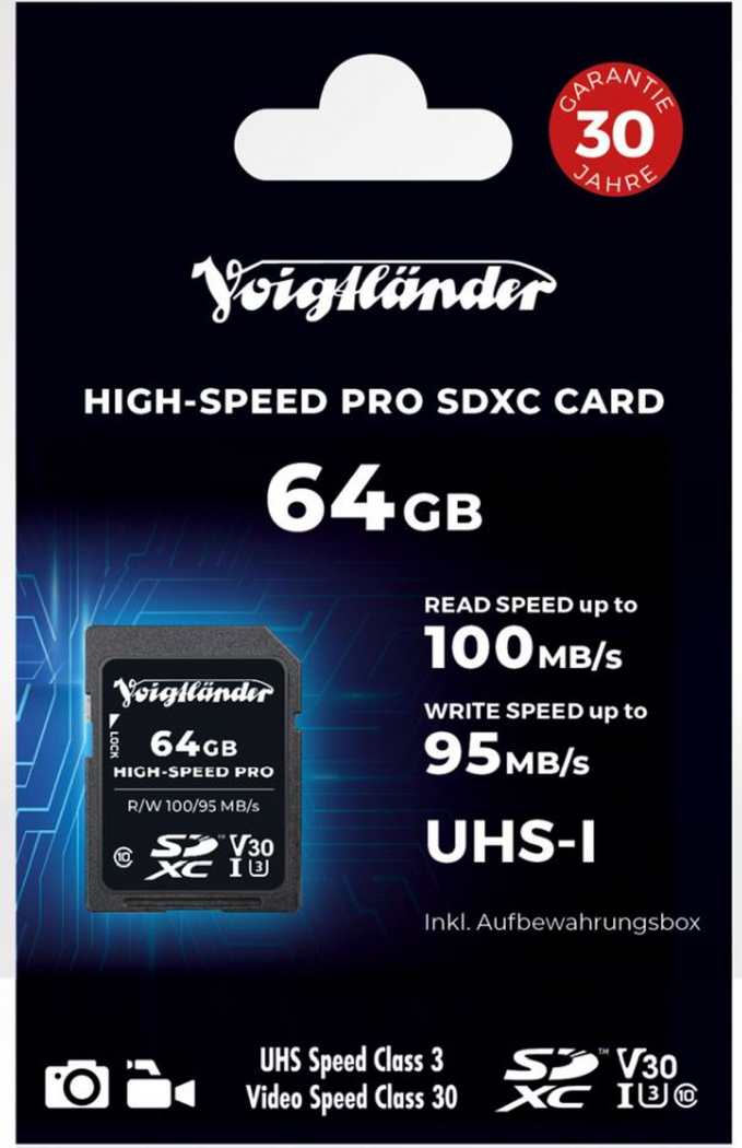 Voigtländer Prof. High-Speed SDXC 64GB UHS-I - Foto Erhardt